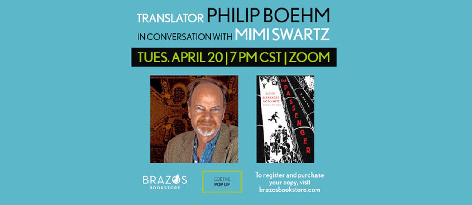 Zoom Webinar: Translator Philip Boehm in Conversation with Mimi Swartz ...