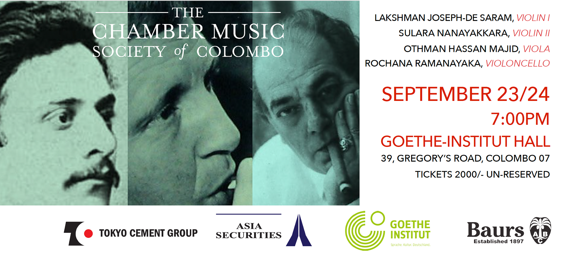 Concert: Chamber Music Society of Colombo - Goethe-Institut Sri Lanka