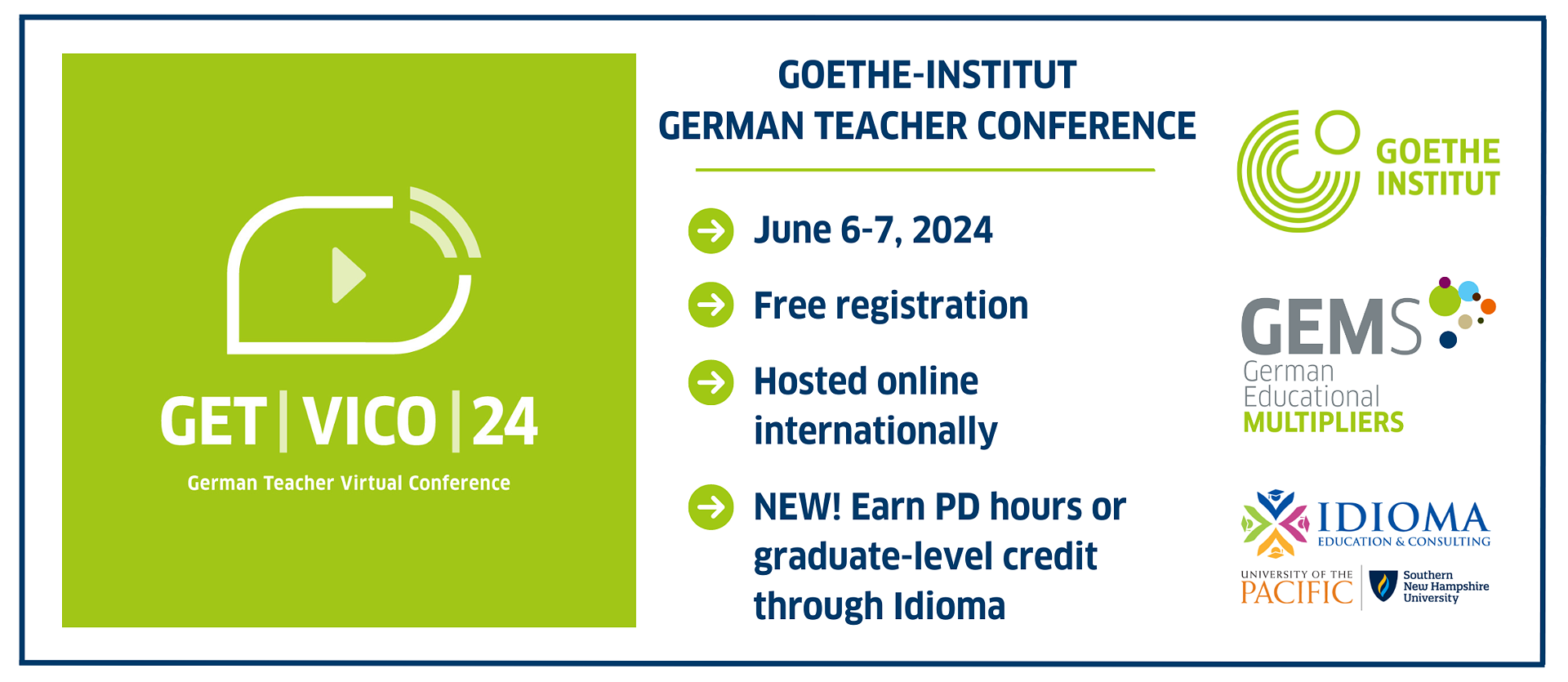 Register and Earn PD Hours or Graduate-Level Credit: GETVICO24 - Goethe ...