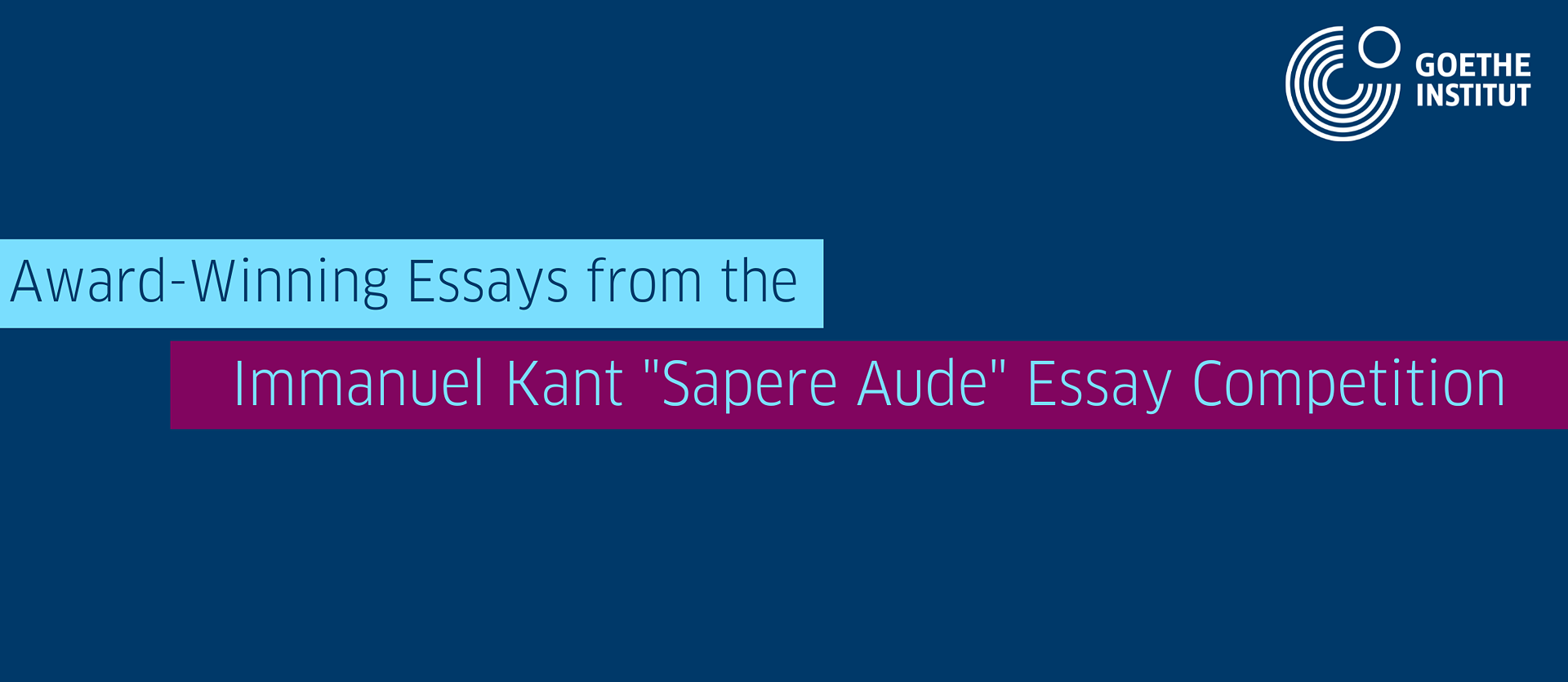 Essays on Immanuel Kant - Gegenüber - Goethe-Institut